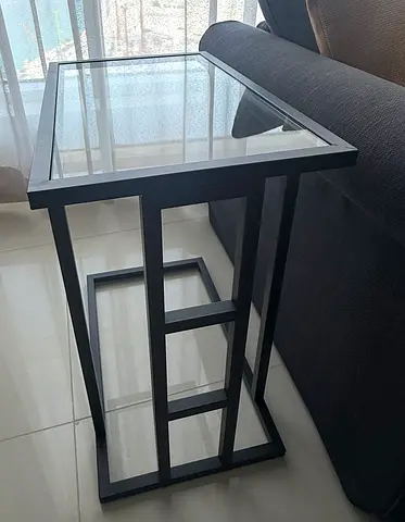 Classifieds: Glass Top Side Table with Black Geometric Frame | dubizzle ...