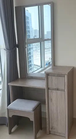 Classifieds: Wooden Dressing Table with Mirror and Stool - Light Grey ...