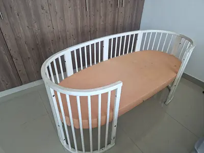 Classifieds: Stokke sleepi. White Oval Wooden Baby Crib / Convertible ...
