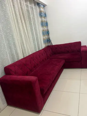 Classifieds: L Shape Sofa Majenta Color | dubizzle Abu Dhabi