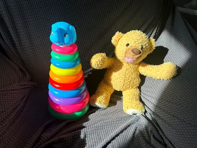 Classifieds: Set of Baby Toys: Stacking Rings and Soft Teddy Bear ...