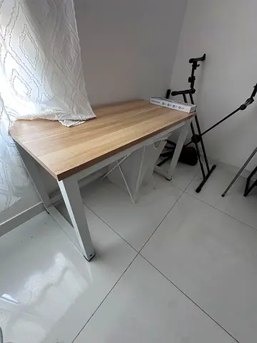 Classifieds: Minimalist wooden study desk with metal legs - good ...