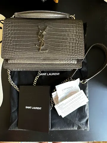 Classifieds: YSL-Sunset Croc-Leather Bag with Chain (medium size ...