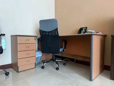 Classifieds: L-shaped Office Desk with Filing Drawers and Ergonomic ...