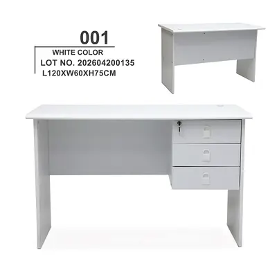 Classifieds: White 3-Drawer Office Desk - 120x60x75cm | dubizzle Sharjah