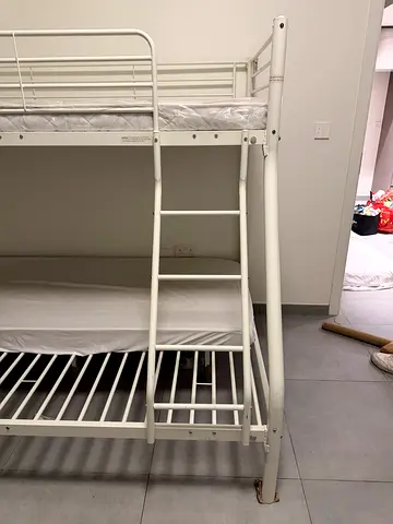 Classifieds: White Metal Bunk Bed Frame - Single over Double, Good ...
