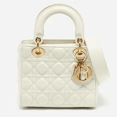 Classifieds: Dior Lady Dior My ABCDior Small White Cannage Leather Tote ...