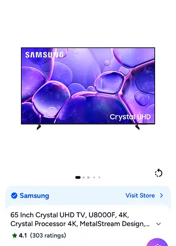 Classifieds: Samsung 65 Crystal UHD 4K TV (U8000 Series) - Excellent ...