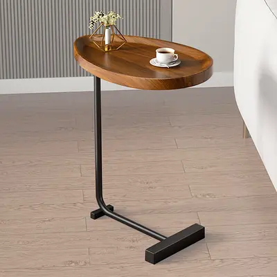 Classifieds: Wooden C-Table Side Table with Black Metal Base | dubizzle ...