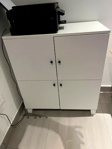 Classifieds: White 4-Door Storage Cabinet / Cupboard - Good Condition ...