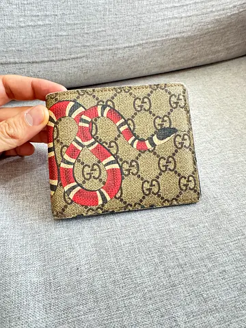 Classifieds: Used Gucci monogram bifold wallet with red snake print ...