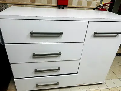 Classifieds: White cabinet with 4 drawers and side cupboard - good used ...