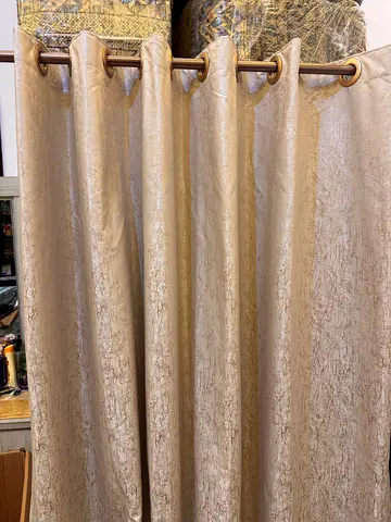 Classifieds: Beige textured eyelet curtains – pair, good condition ...