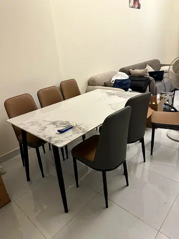 Classifieds: Modern Marble Top Dining Table with 6 Chairs | dubizzle UAE